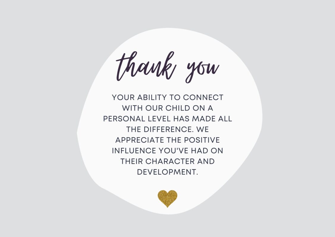 Thank You Messages for Teachers from Parents To Use in a Card