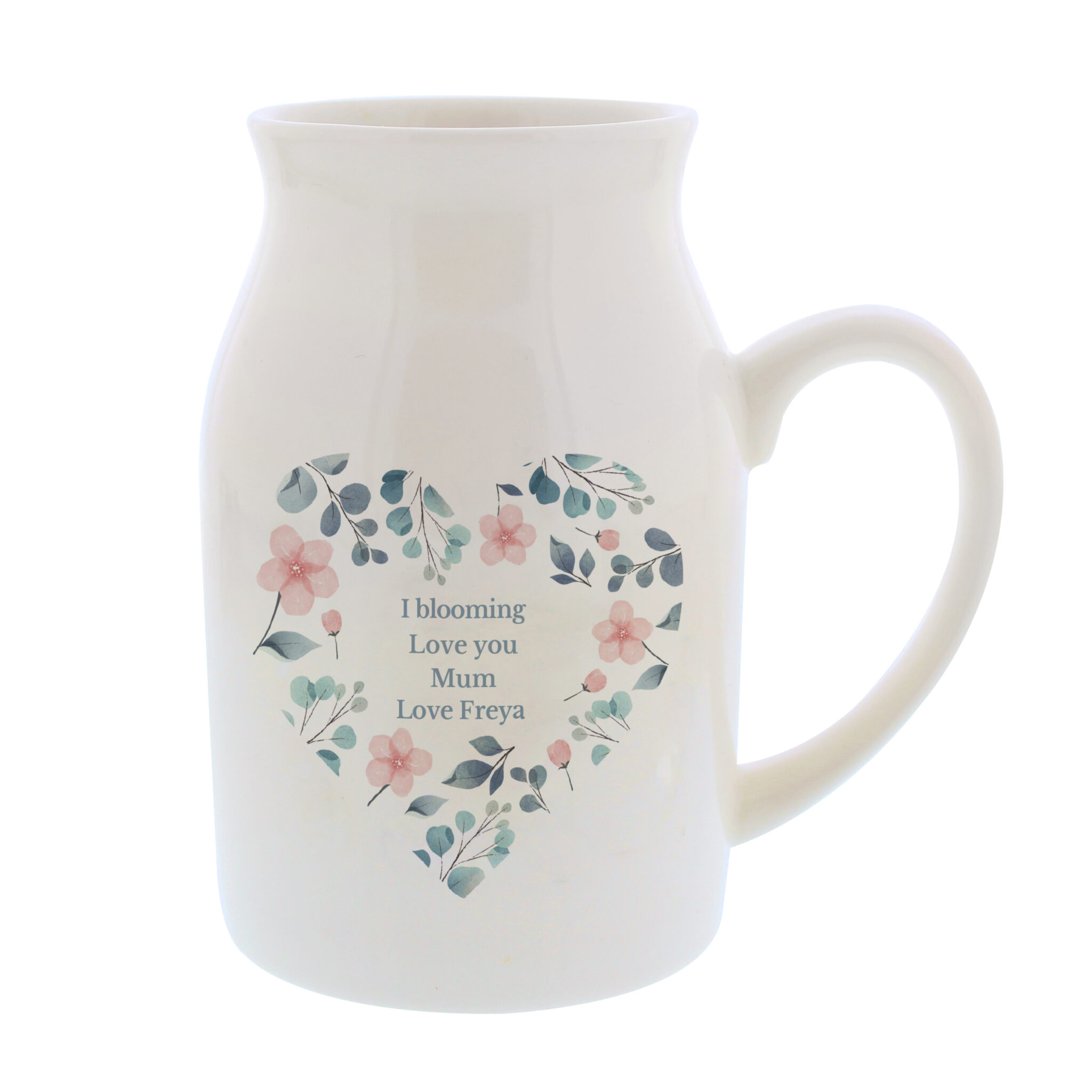 Personalised Floral Heart Flower Jug - Personalised Gifts For Every ...