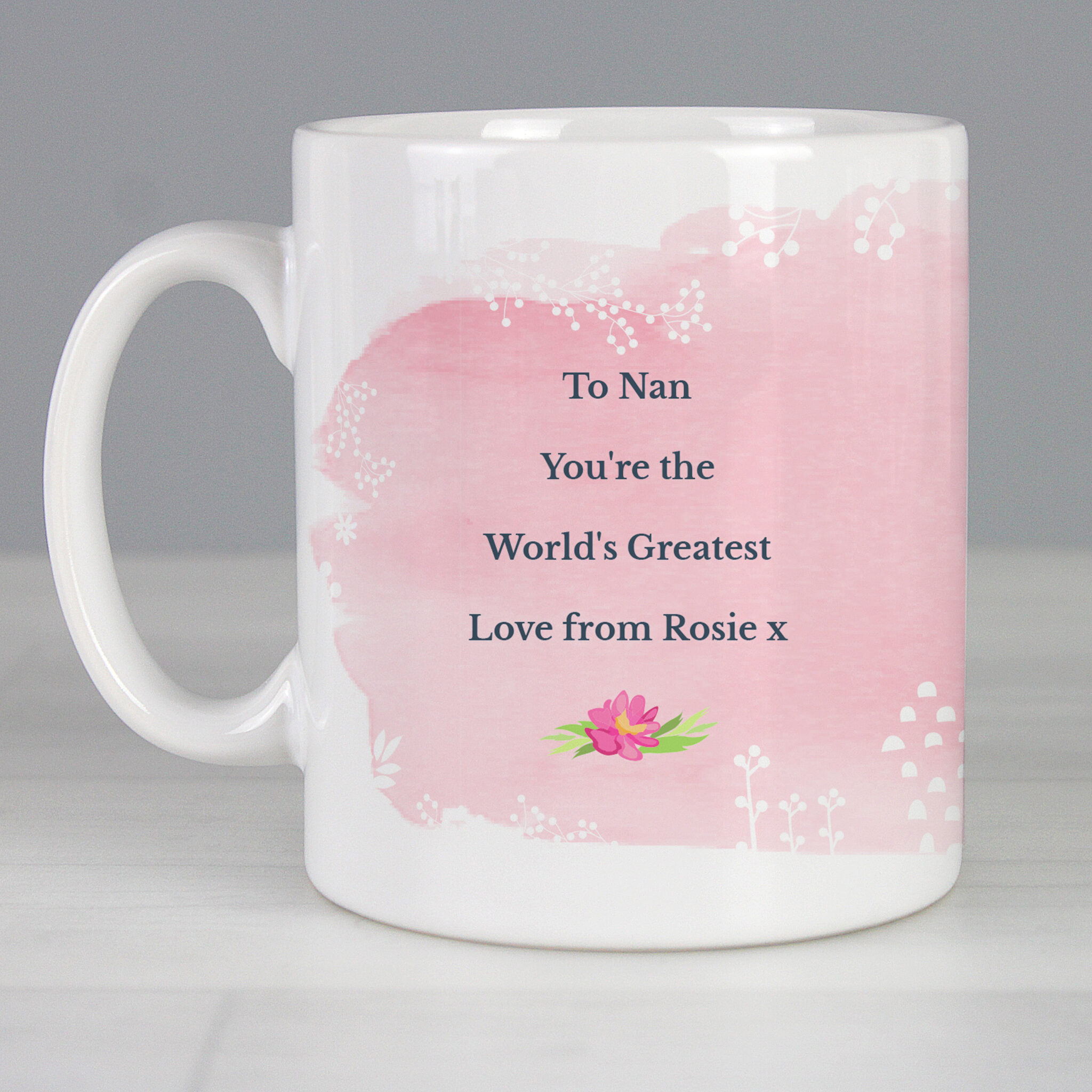Personalised Floral Watercolour Mug - Personalised Gifts For Every ...