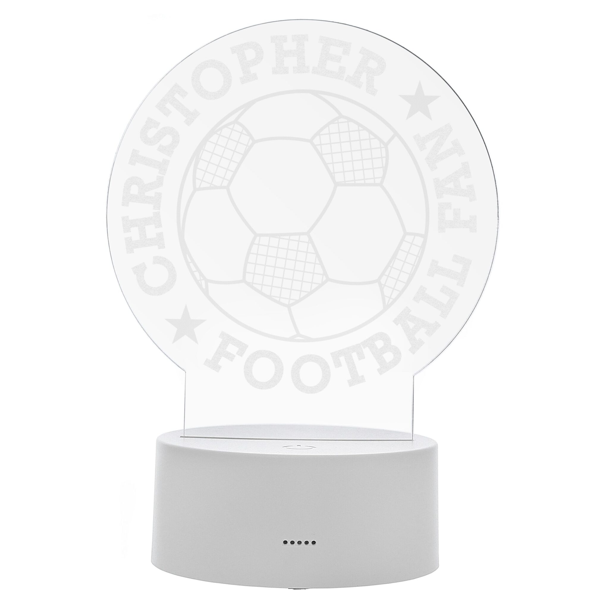 Personalised Football LED Colour Changing Desk Night Light ...