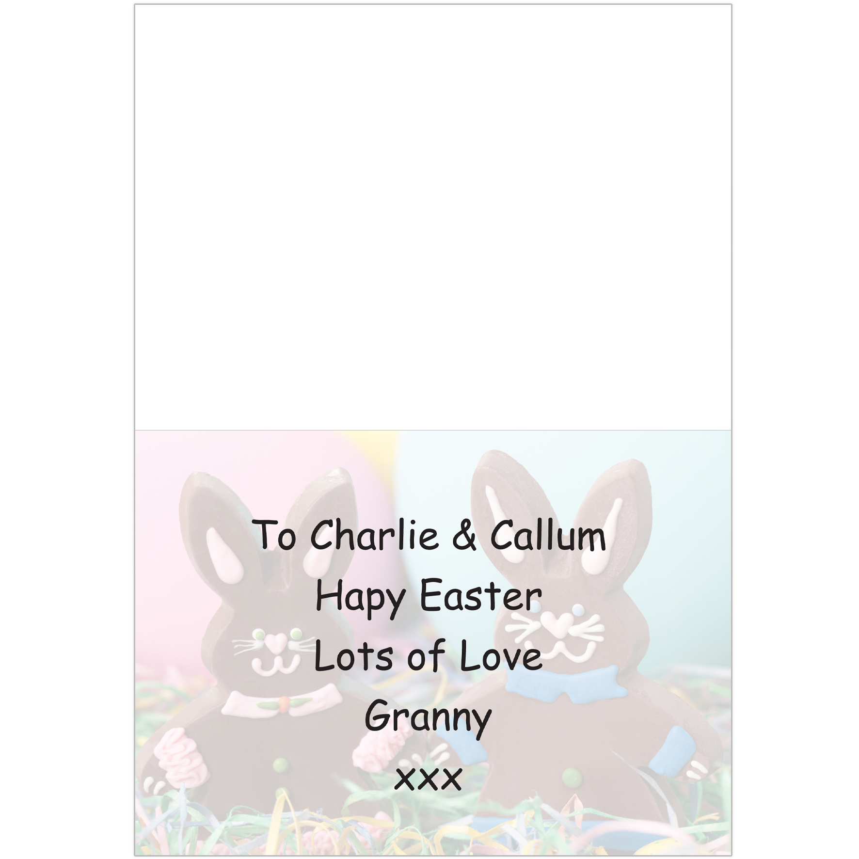 Personalised Milk Chocolate Bunny Card - Personalised Gifts For Every ...