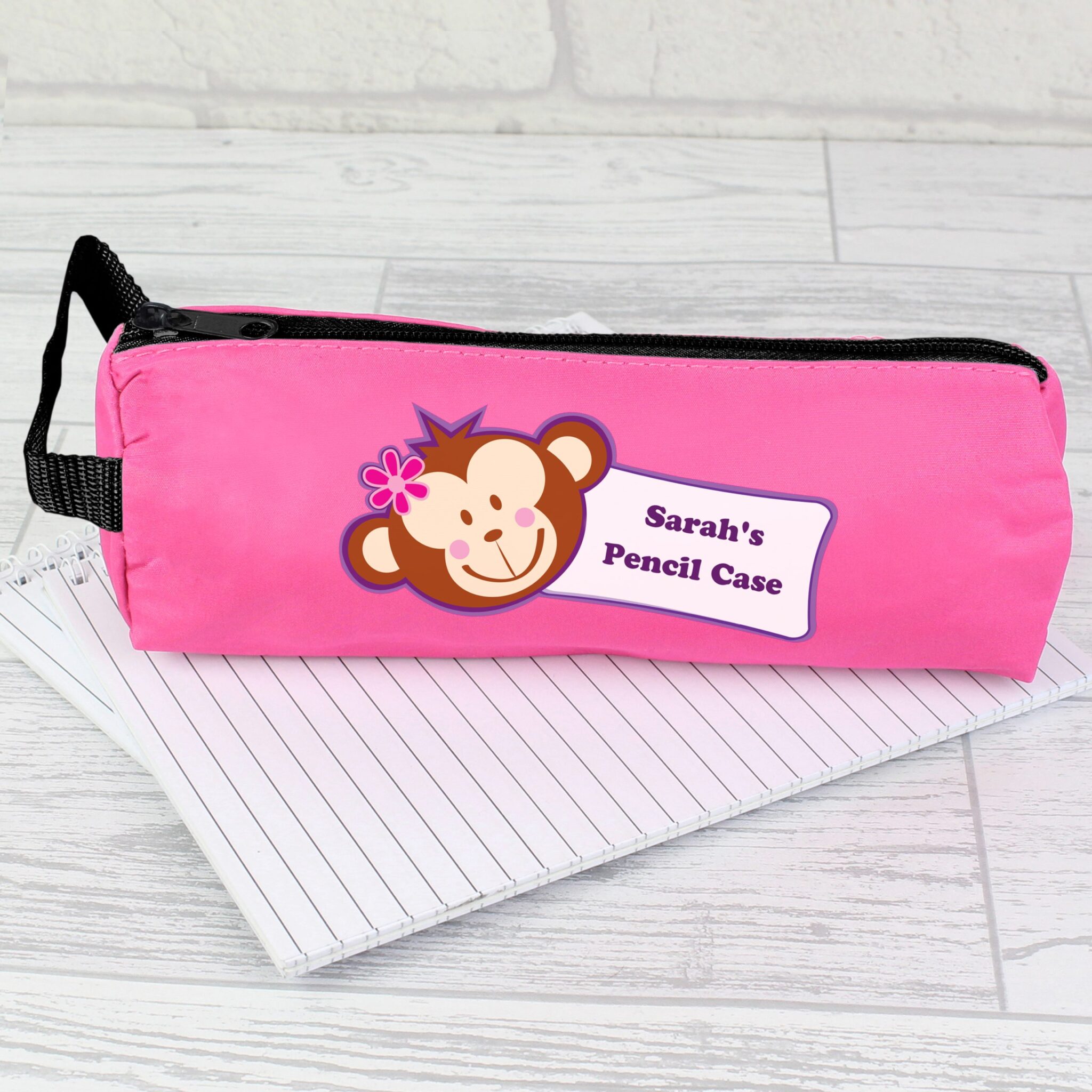 Personalised Monkey Pink Pencil Case - Personalised Gifts For Every ...