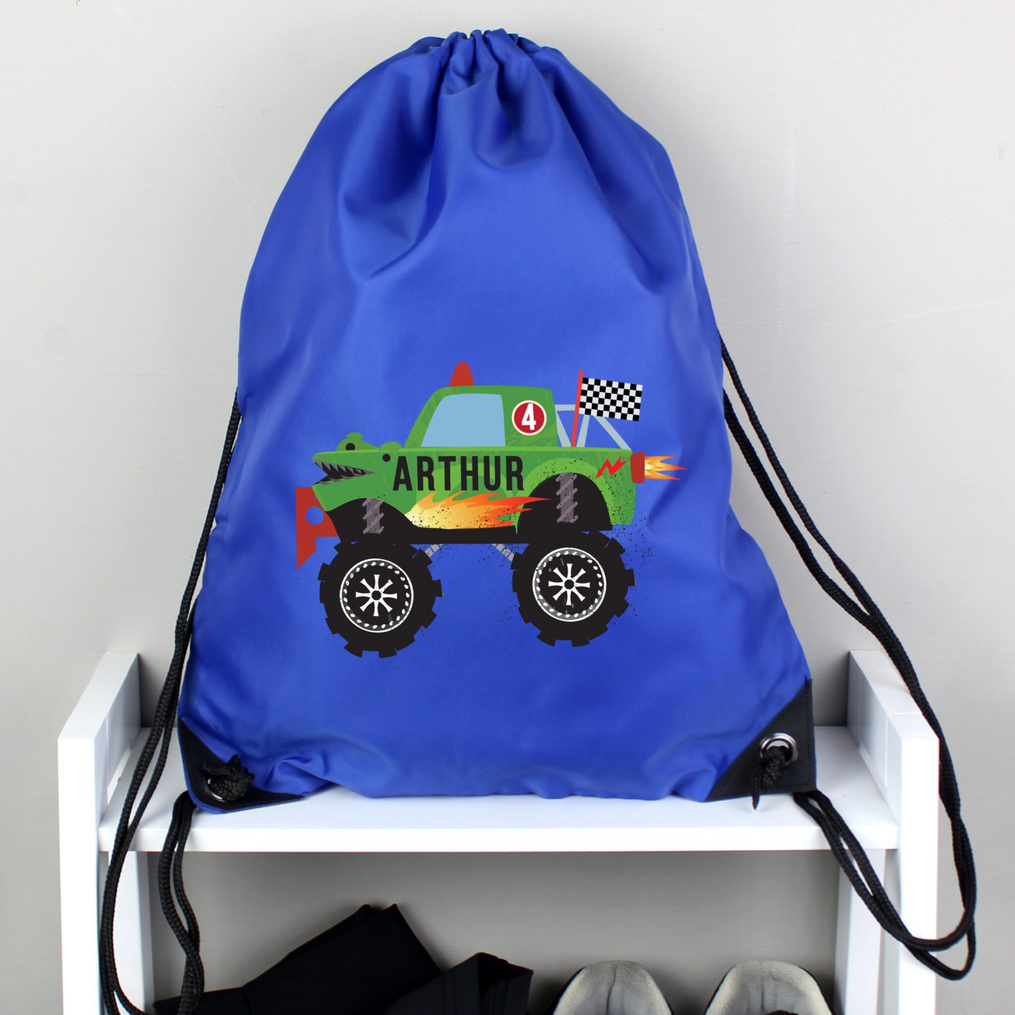 Personalised Monster Truck Blue Kit Bag - Personalised Gifts For Every ...