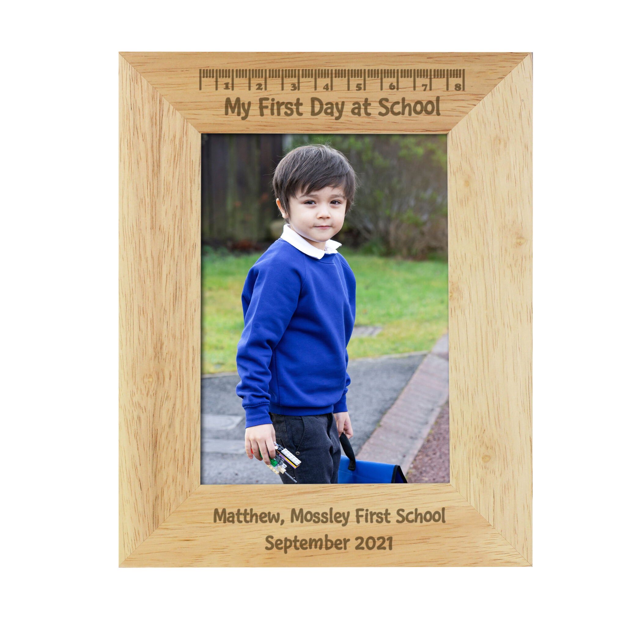 Personalised My First Day at School 5x7 Wooden Photo Frame ...