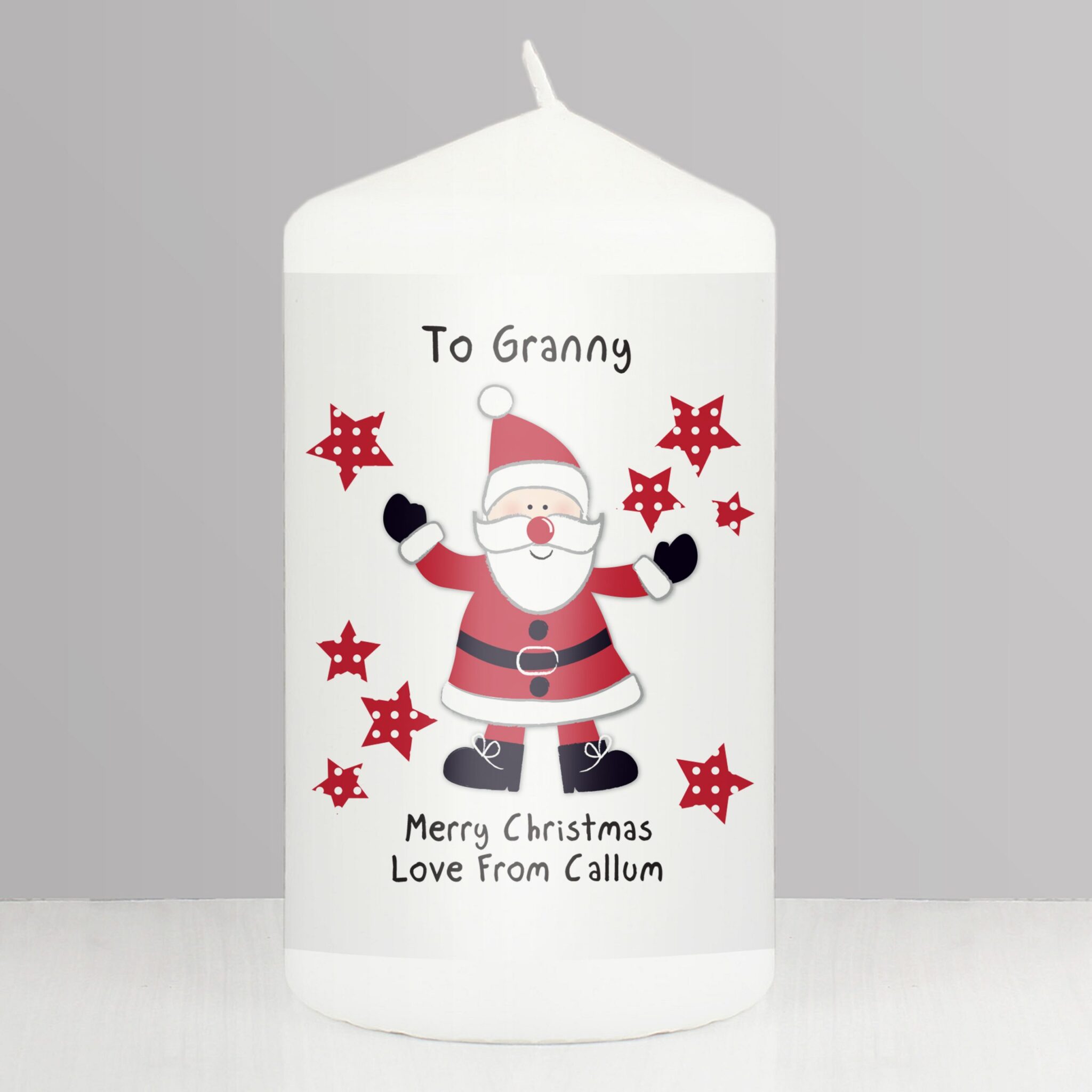 Personalised Spotty Santa Candle - Personalised Gifts For Every ...