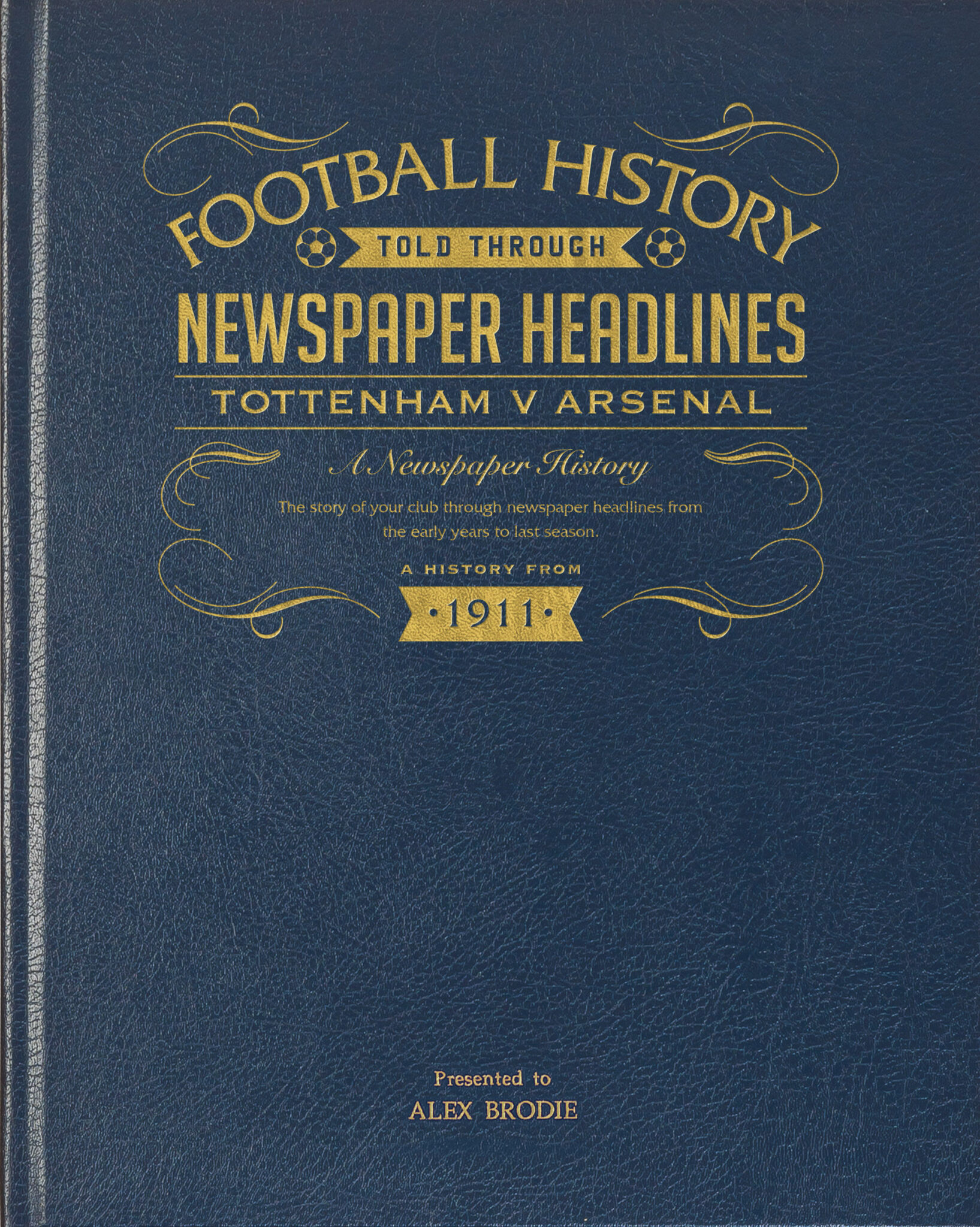Personalised Spurs v Arsenal Newspaper History Book - IWTBAG