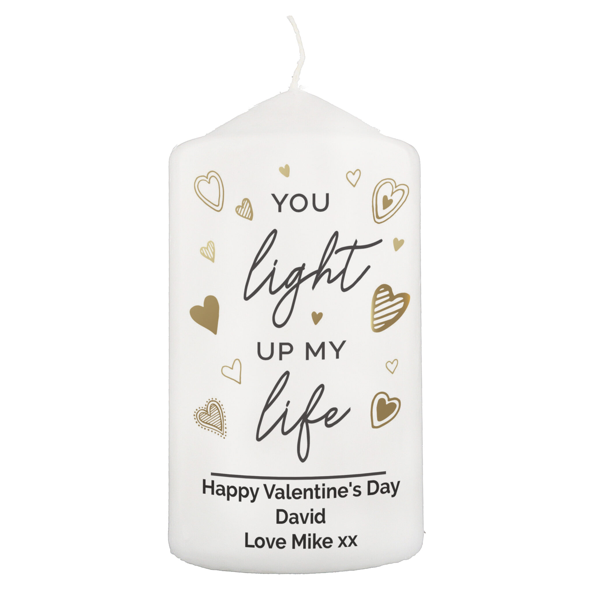 Personalised You Light Up My Life Pillar Candle - Personalised Gifts ...