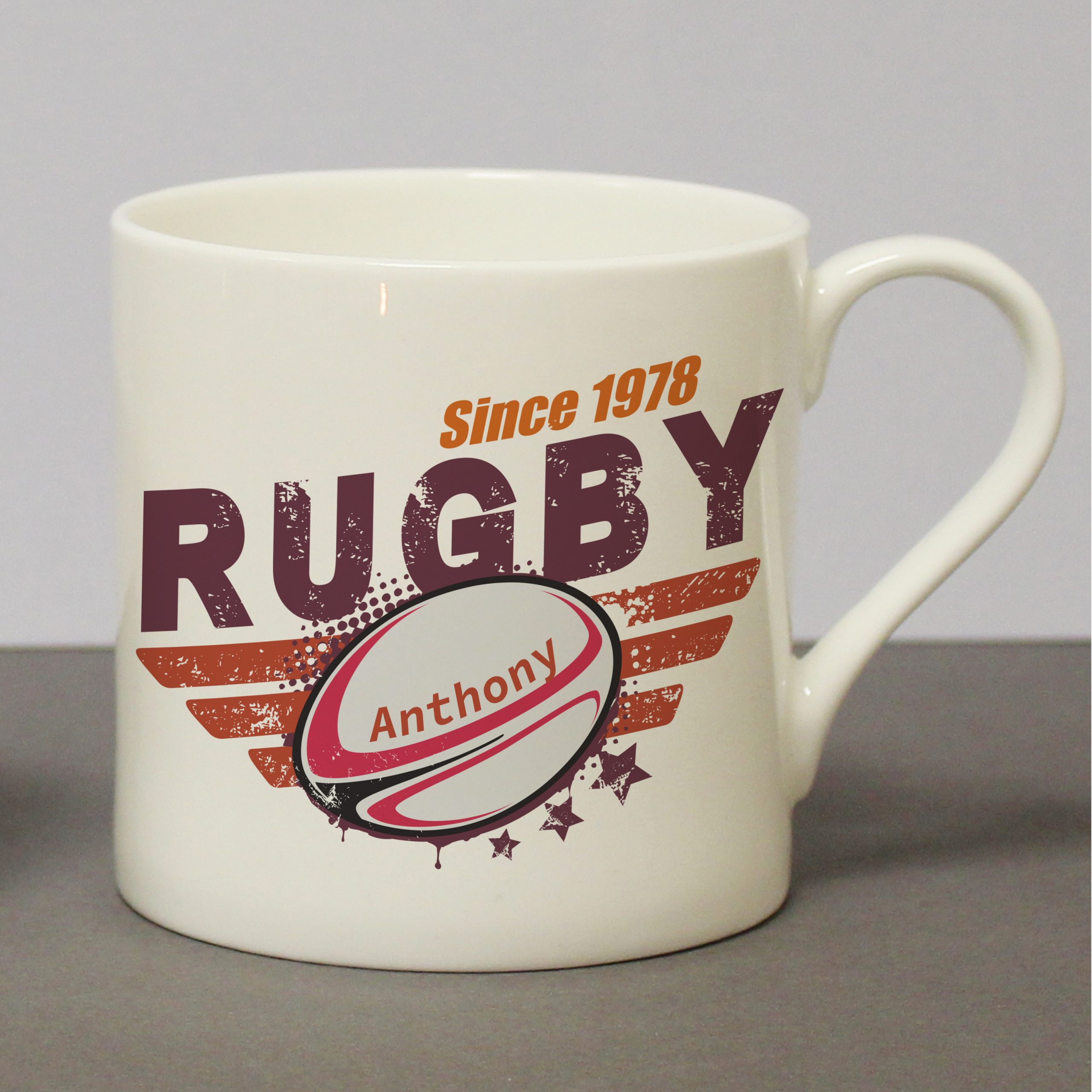 Maroon Rugby Chunky Balmoral Mug - Personalised Gifts For Every ...