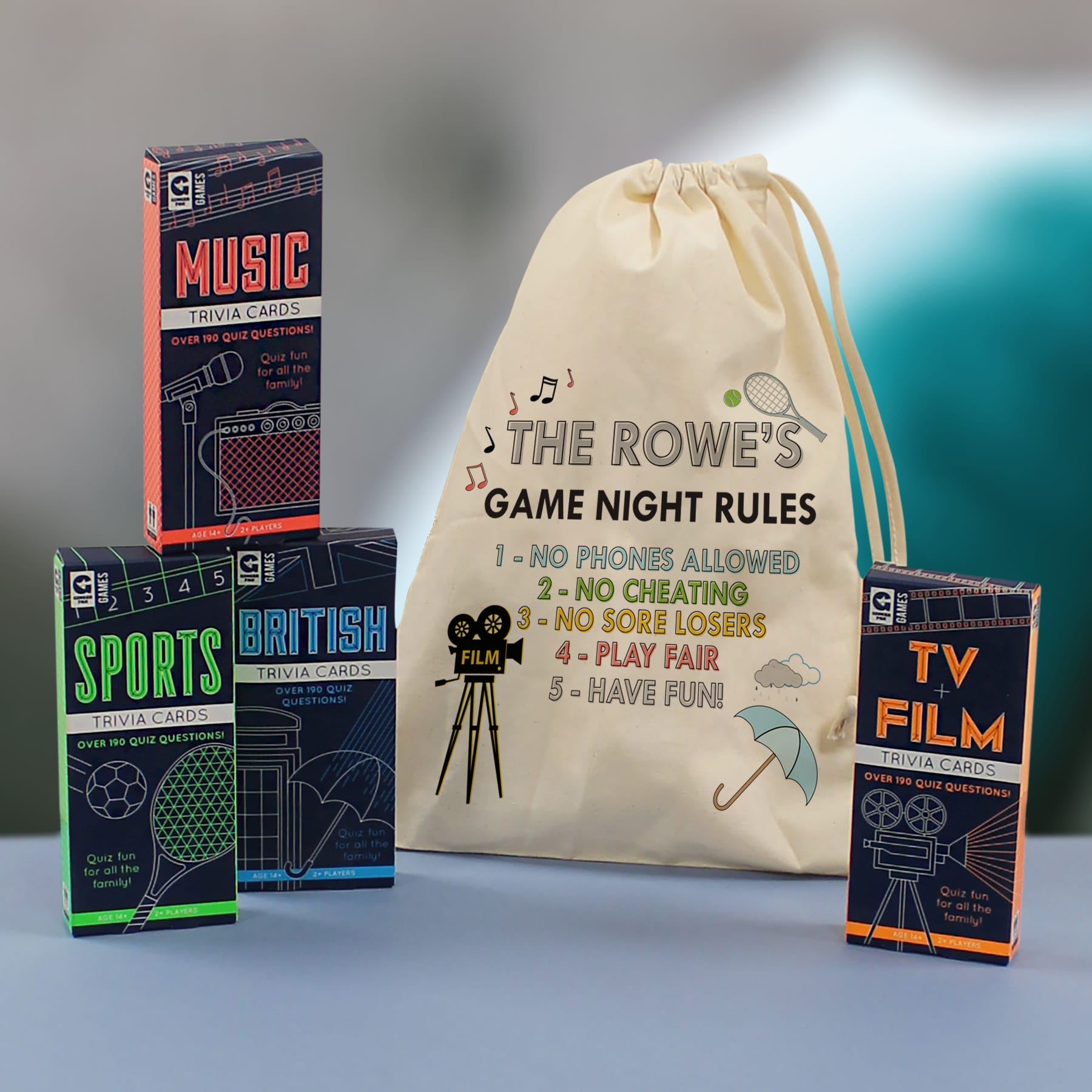 Family Games Night in a personalised Bag - Personalised Gifts For Every ...