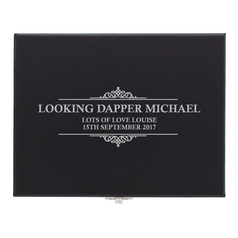 Personalised Large Cufflink Compartment Box l iwtbag