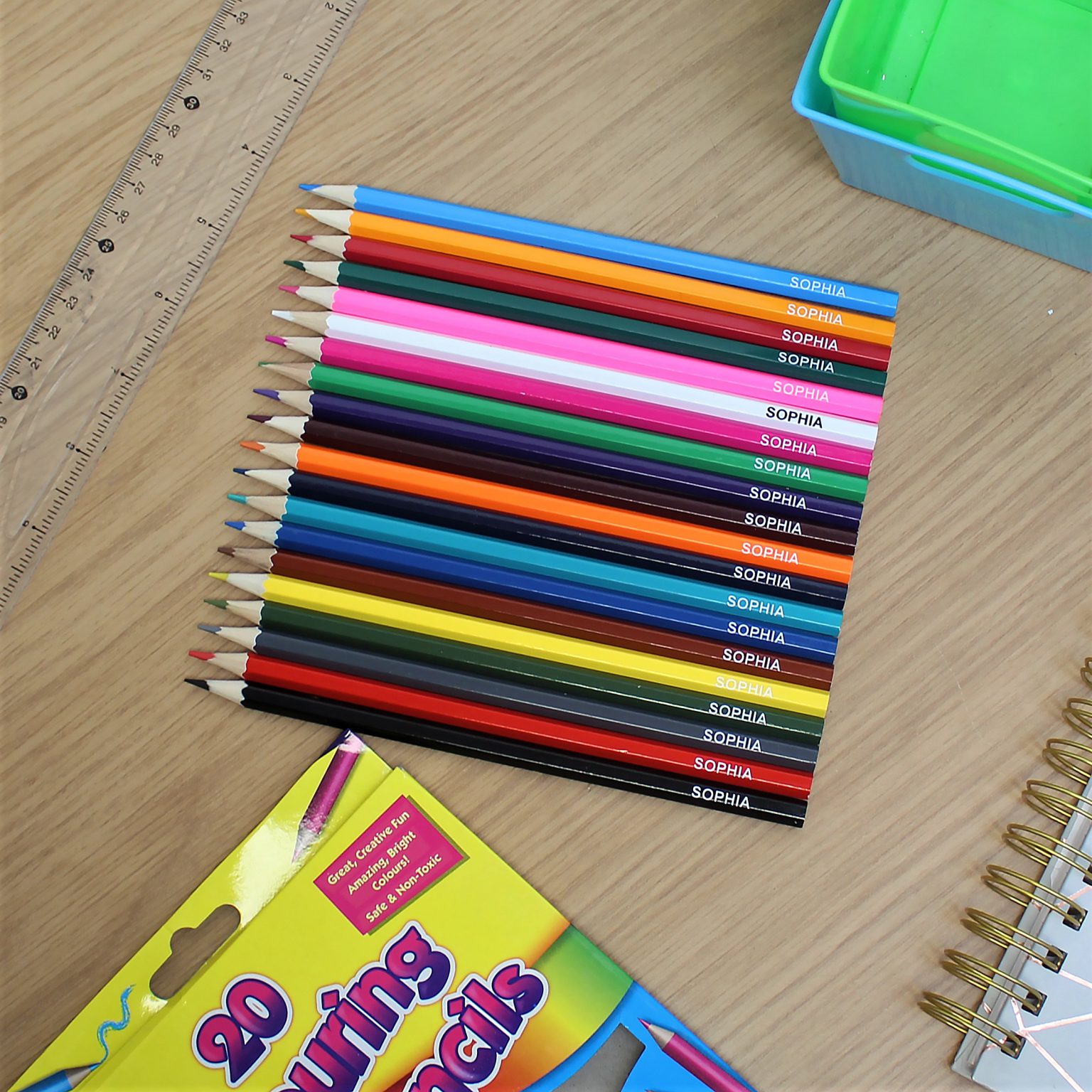 Always Be A Superhero Blue Pencil Box & Pencils - Personalised Gifts ...