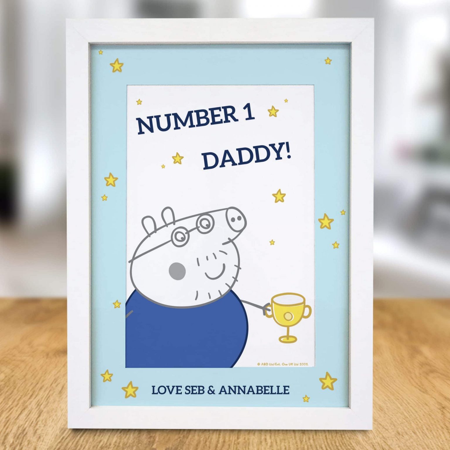 Peppa Pig Number 1 Daddy A4 Framed Print