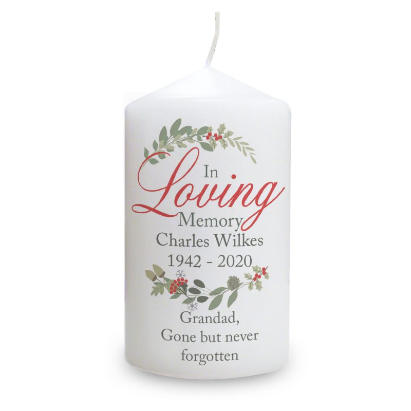 Personalised In Loving Memory Wreath Candle - Personalised Gifts For ...