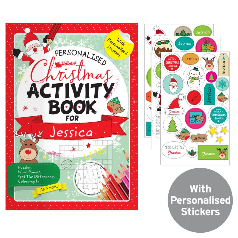 Personalised Christmas Activity Book with Stickers - Personalised Gifts ...