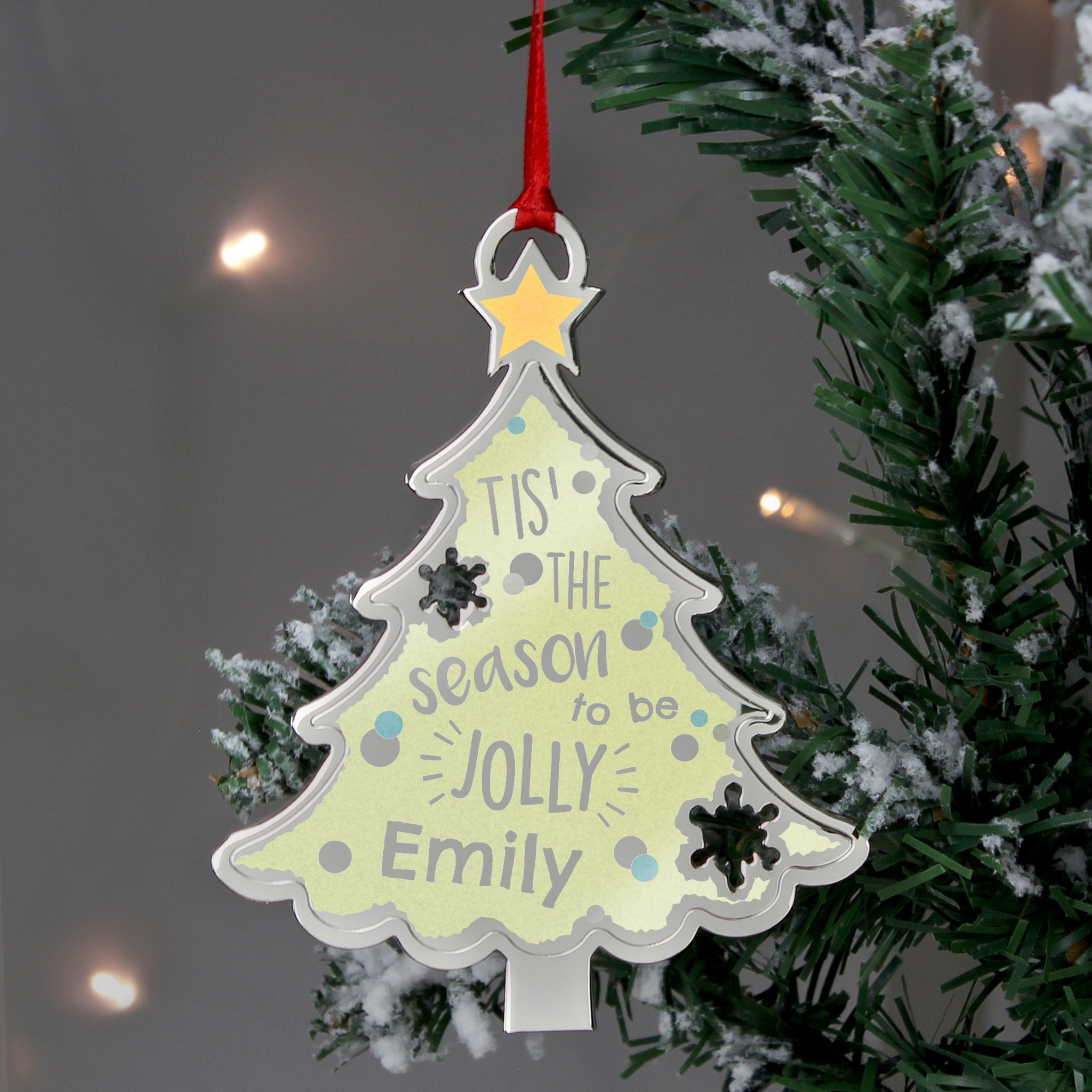 Personalised Tis' The Season To Be Jolly Tree Metal Decoration - Unique ...