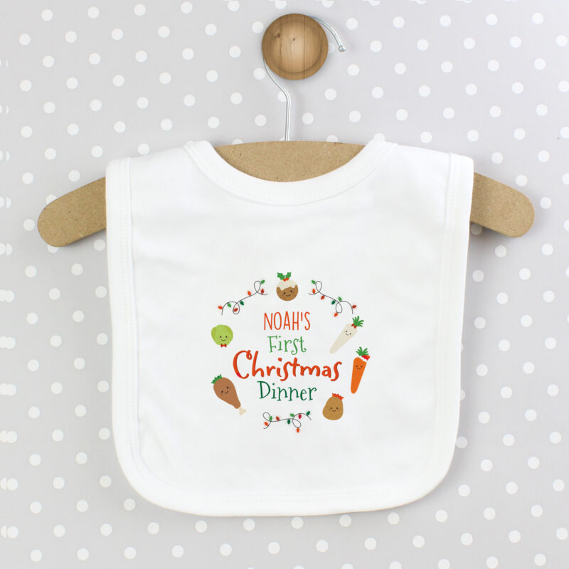 Personalised First Christmas Dinner Bib - Personalised Gifts For Every ...