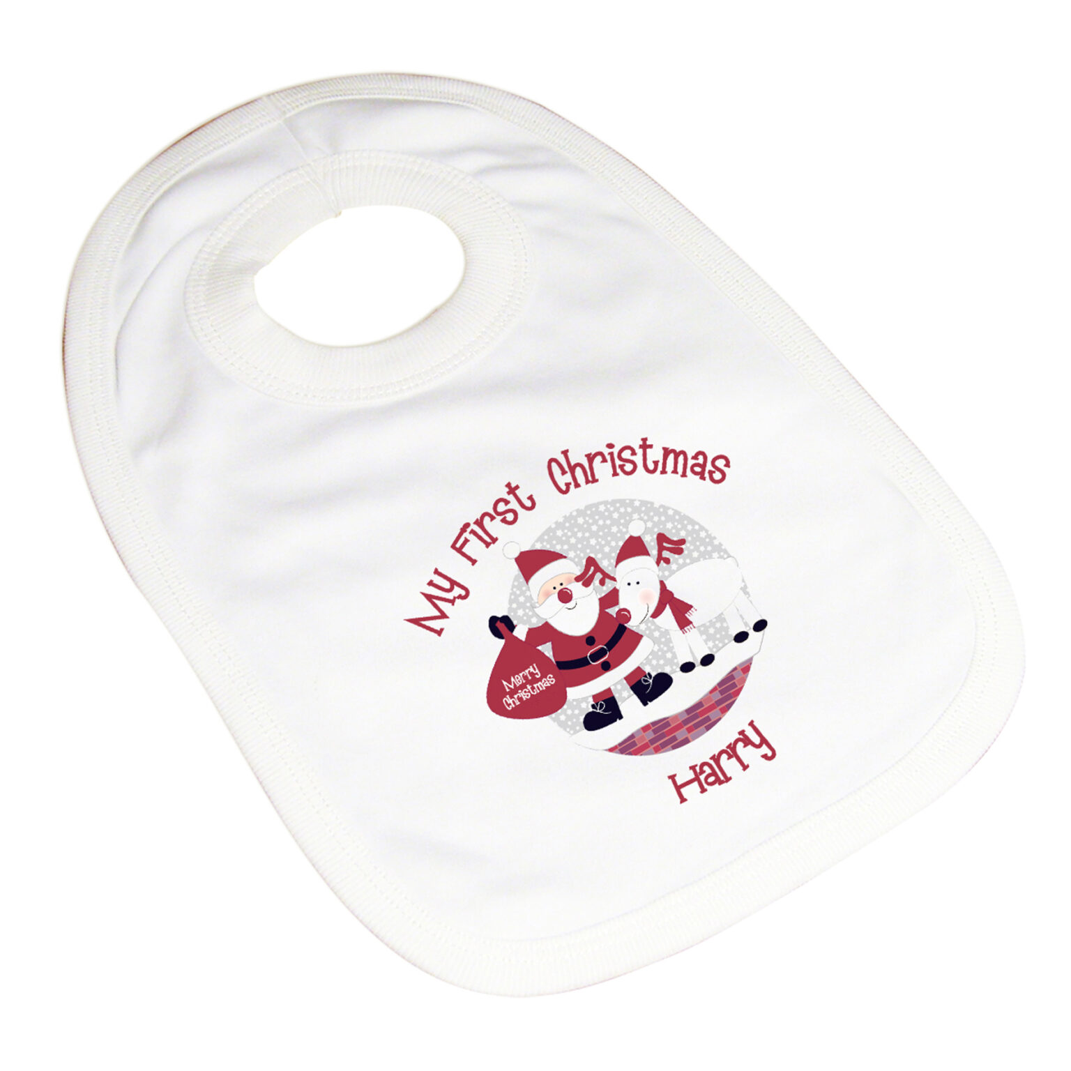 Personalised Rooftop Santa 1st Christmas Bib - Personalised Gifts For ...