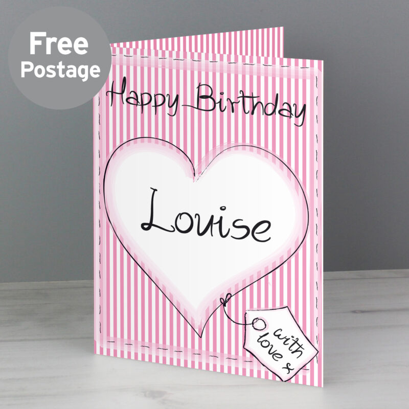 Personalised Heart Stitch Any Name Card - Personalised Gifts For Every ...