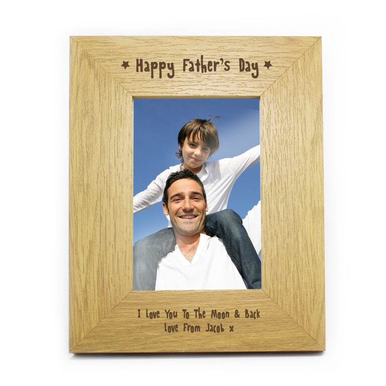 Personalised Oak Finish 4x6 Happy Fathers Day Photo Frame ...