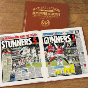 Personalised Spurs v Arsenal Newspaper History Book - IWTBAG
