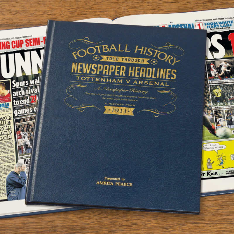 Personalised Spurs v Arsenal Newspaper History Book - IWTBAG