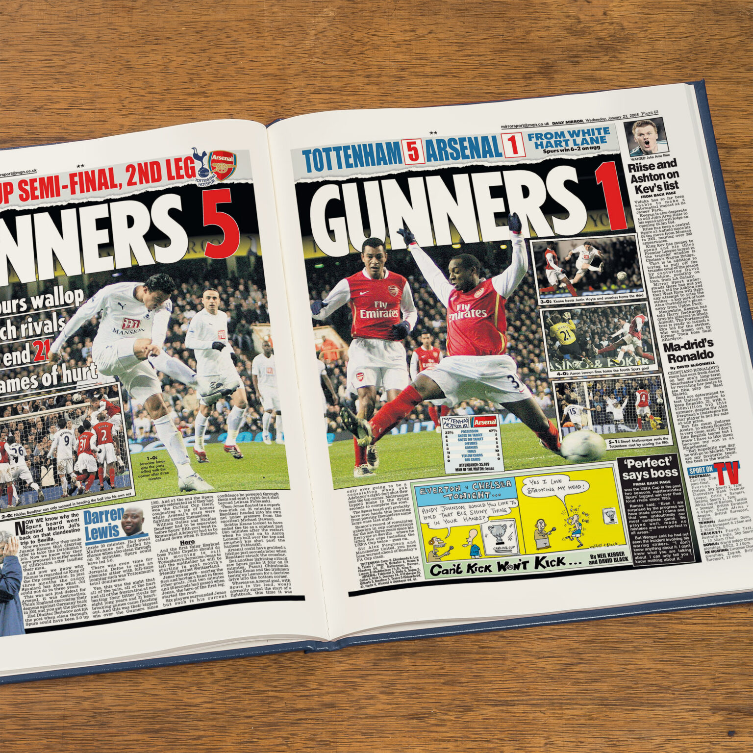 Personalised Spurs v Arsenal Newspaper History Book - IWTBAG