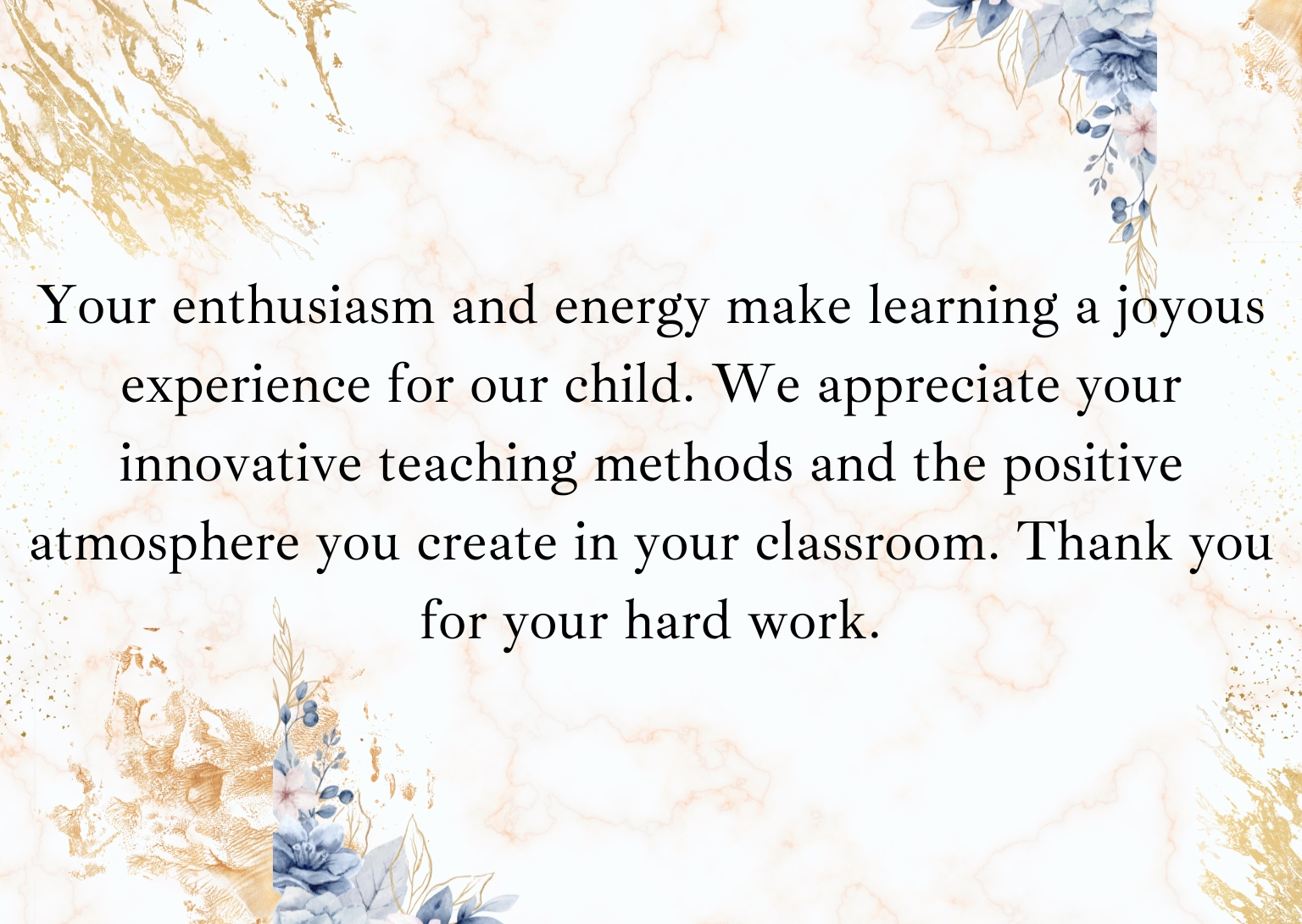 Thank You Messages for Teachers from Parents To Use in a Card