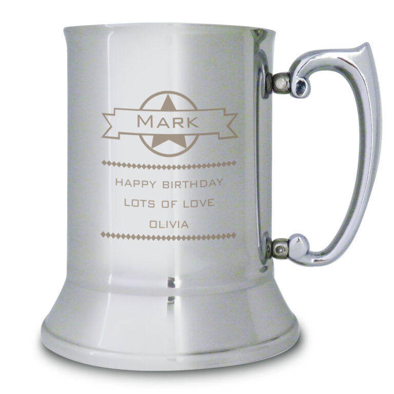 Personalised Diamond Stainless Steel Tankard - Personalised Gifts For ...