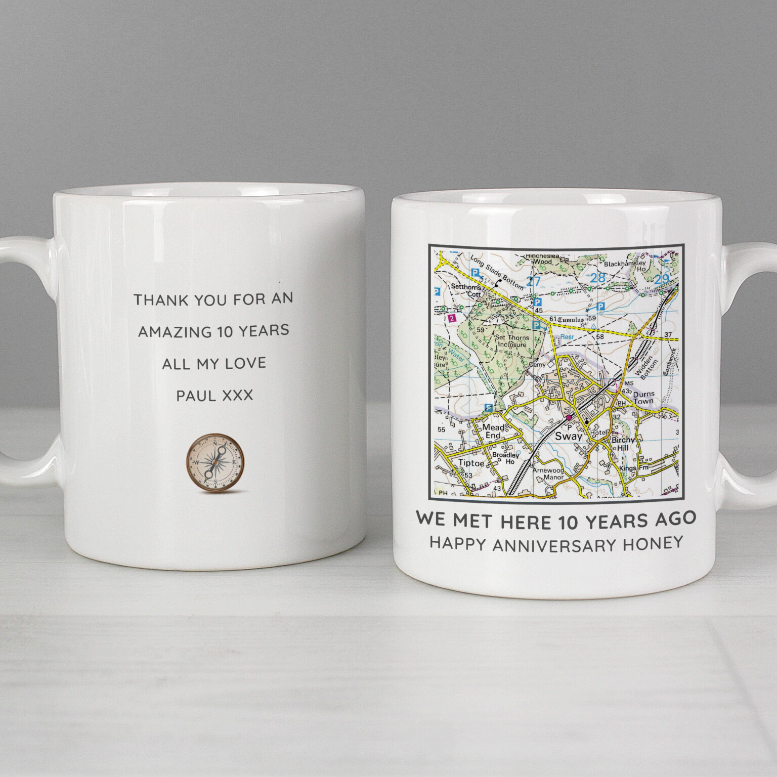 Personalised Present Day Map Compass Mug - Personalised Gifts For Every ...