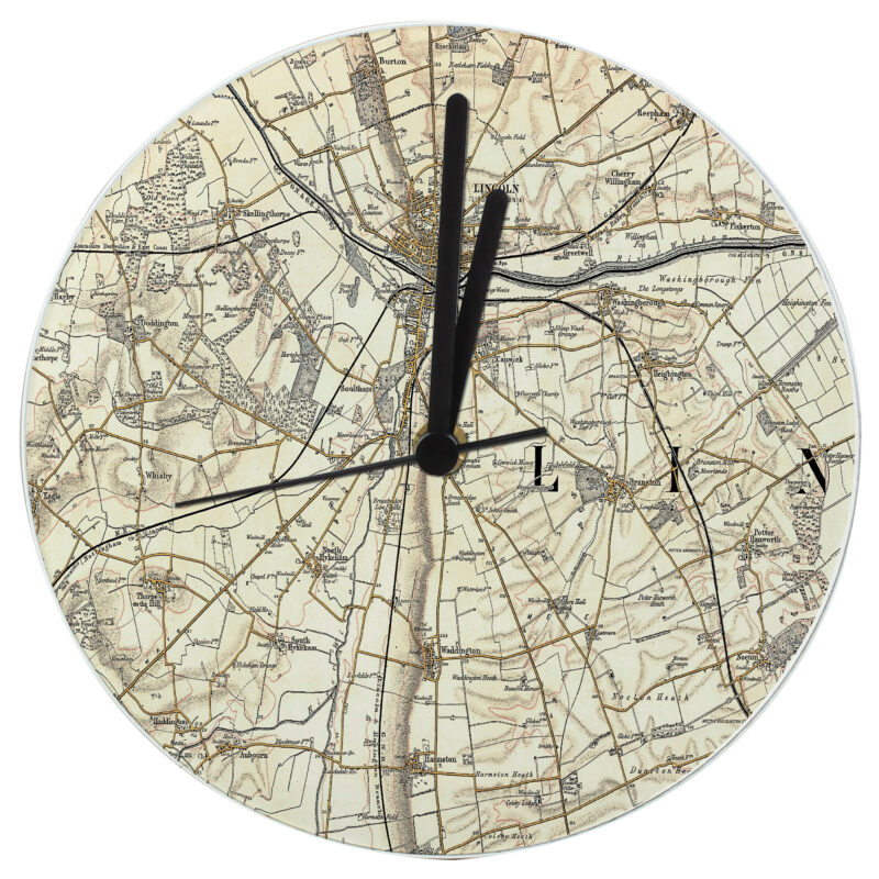 Personalised 1896 - 1904 Revised Glass Map Clock - Personalised Gifts ...