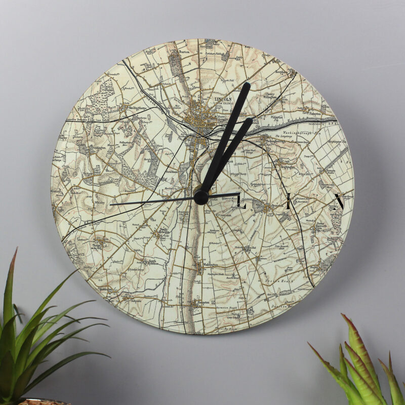 Personalised 1896 - 1904 Revised Glass Map Clock - Personalised Gifts ...