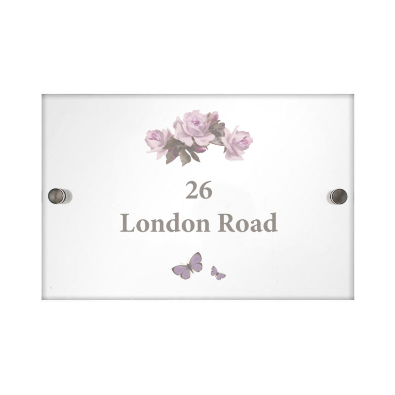 Personalised Vintage Rose Acrylic House Sign - Personalised Gifts For ...
