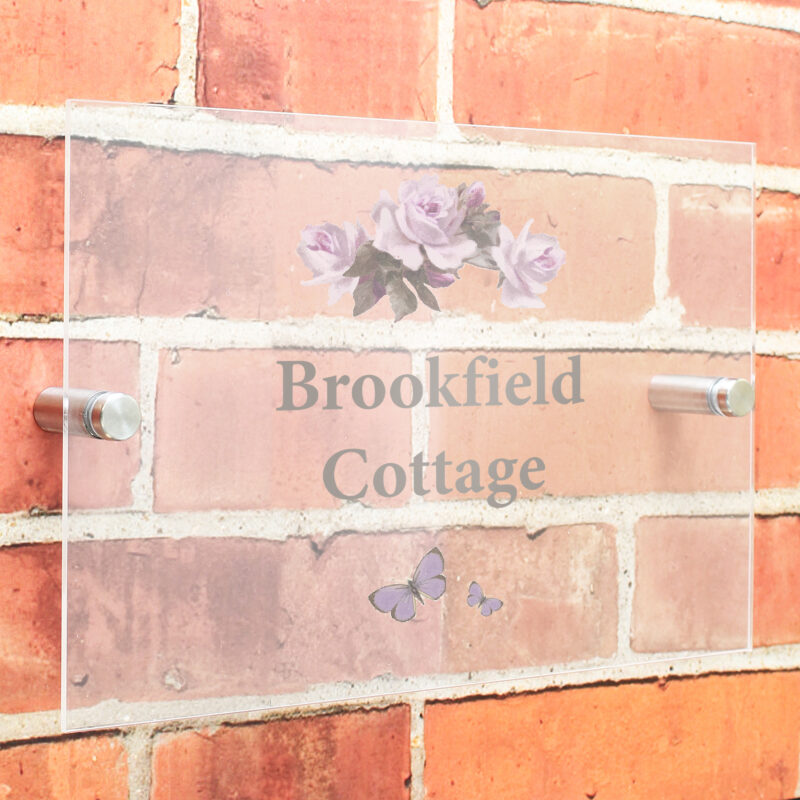 Personalised Vintage Rose Acrylic House Sign - Personalised Gifts For ...