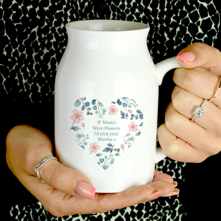 Personalised Floral Heart Flower Jug - Personalised Gifts For Every ...
