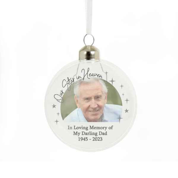 Personalised Photo Upload Memorial Glass Bauble - Personalised Gifts ...